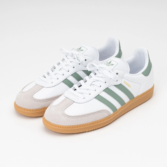 adidas Kids Samba OG Ftwr White / Silver Green / Gum 3 | Sneaker District