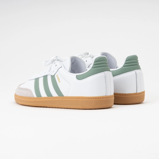 adidas Kids Samba OG Ftwr White / Silver Green / Gum 3 | Sneaker District