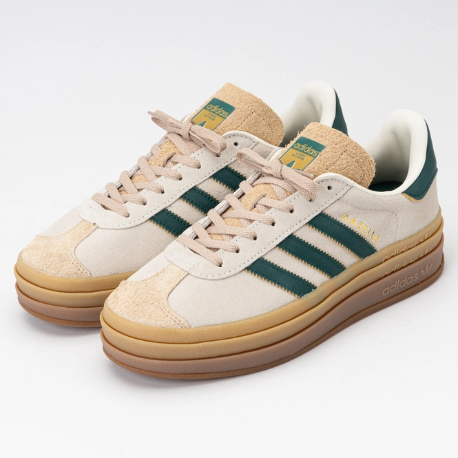 Baskets Adidas Women Gazelle Bold Cream White / Collegiate Green ...