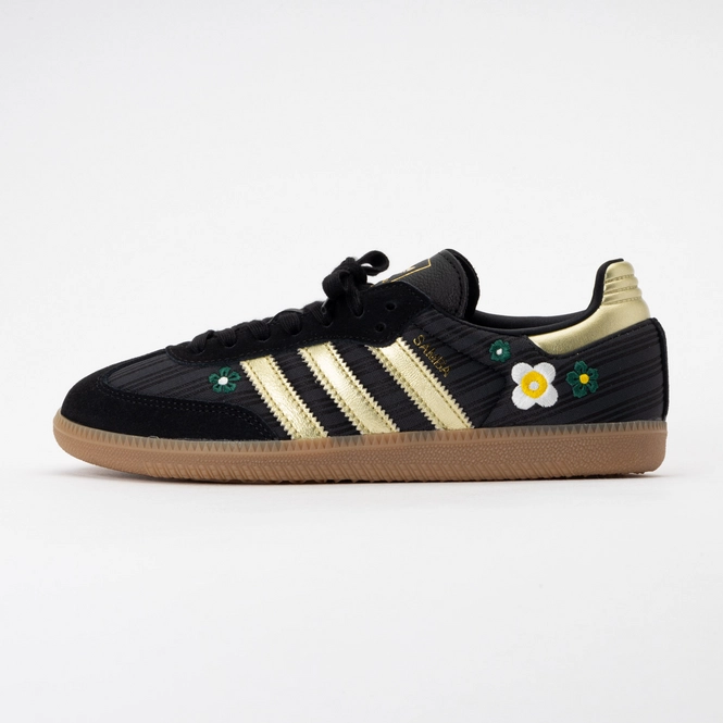 Baskets adidas Femme Samba OG Core Black / Gold Metallic / Gum ...