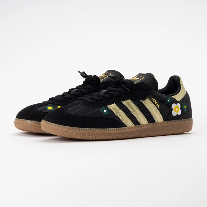 Baskets adidas Femme Samba OG Core Black / Gold Metallic / Gum ...