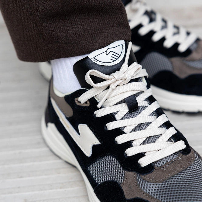 Stepney Workers Club Amiel S-Strike Suede Mix Black / Grey | Sneaker District