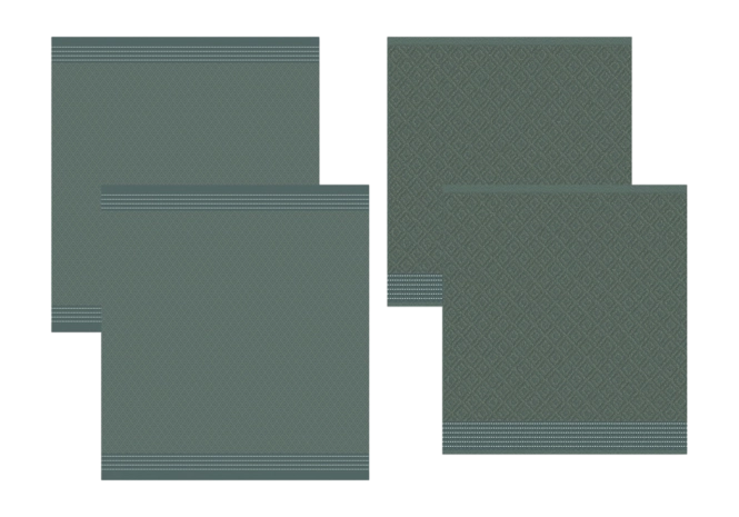 Combi Set DDDDD Akira Green 2 Kitchen Towels + 2 Tea Towels | Cookwarestore