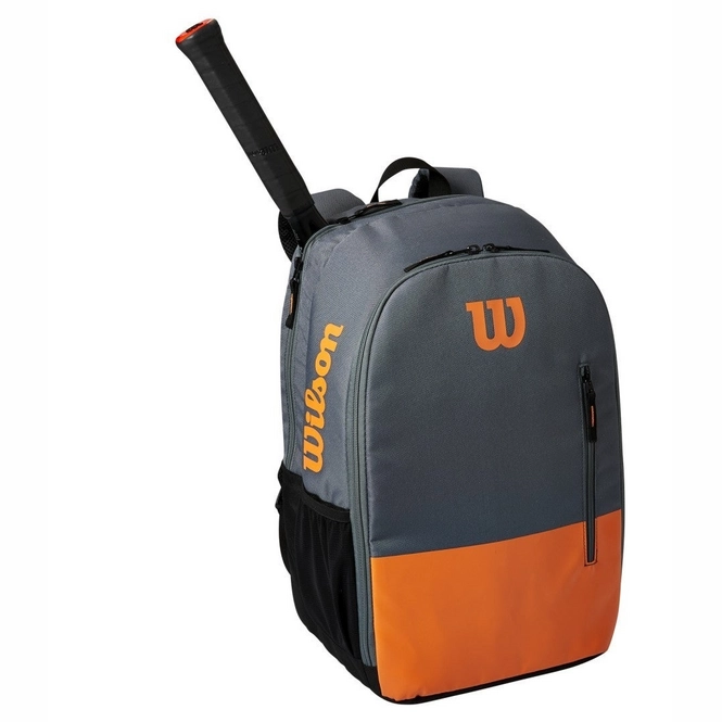 Tennisrucksack Wilson Team Backpack Grey Orange | Tennisplanet.de