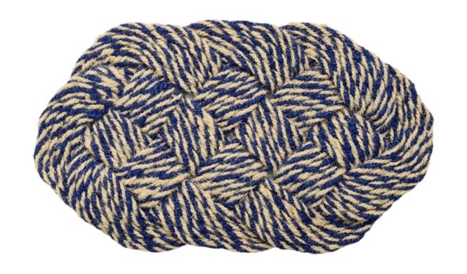 Deurmat HAY Coco Door Mat Swirl Blue And Off-White (40 x 80 cm) | Etrias.nl