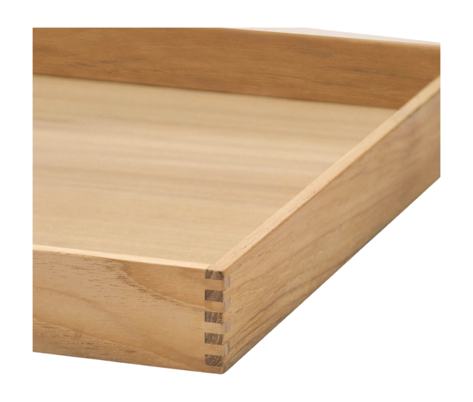 Lind DNA Square L Even Dienblad Flint Grey / Teak Nupo | fonQ.nl