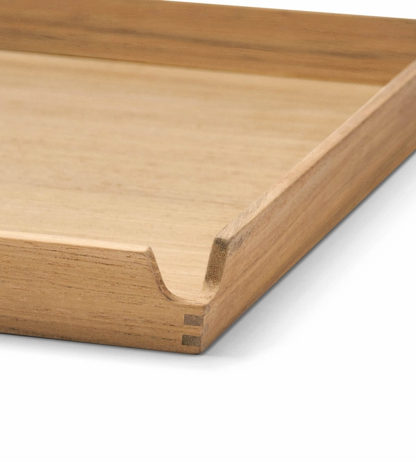 Lind DNA Square M Airy Dienblad Oyster White / Teak Nupo | fonQ.nl
