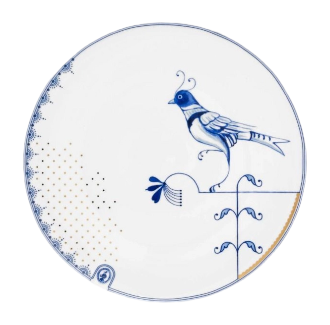 Dinner Plate Pip Studio Pip & The Blue Bird White 25.5 cm (Set of 6 ...