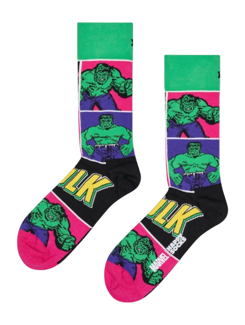 Happy Socks Unisex MARVEL The Hulk Green 25 | Outdoorsupply.co.uk