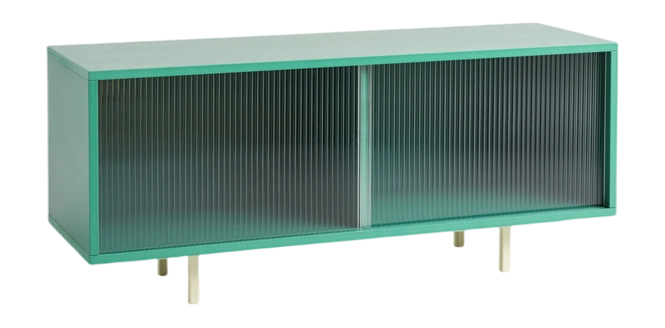 Kast HAY Colour Cabinet W. Glass Doors Floor Medium Dark Mint | Etrias.nl