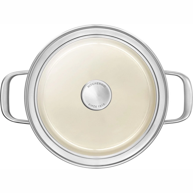 Cocotte KitchenAid Almond Cream 20cm | Cuisineetcocotte
