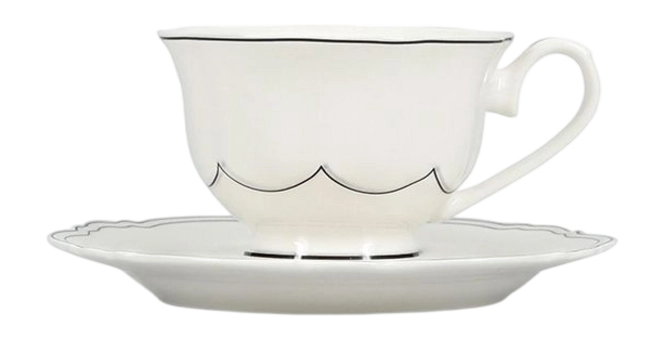 Tasse und Untertasse Salt & Pepper Odette White / Black 190 ml (2er Set ...