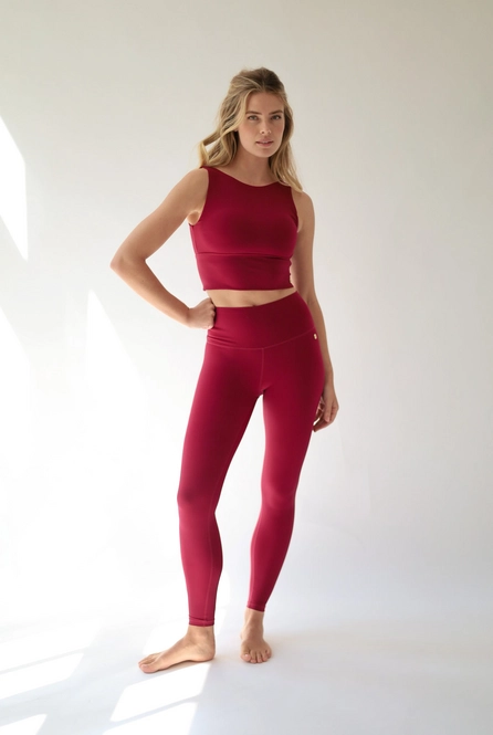 Leggings House of Gravity Women Signature Deep Ruby Red | Tennisplanet ...