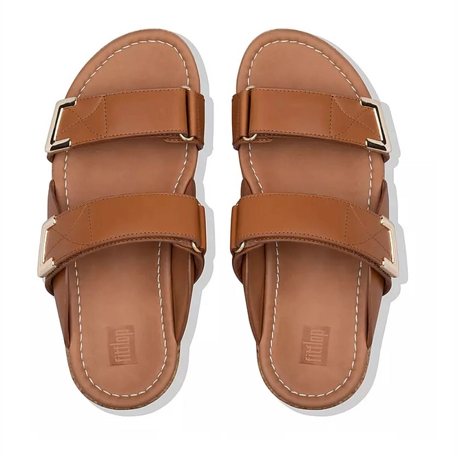 FitFlop Remi Adjustable Slides Light Tan | Onlybrands