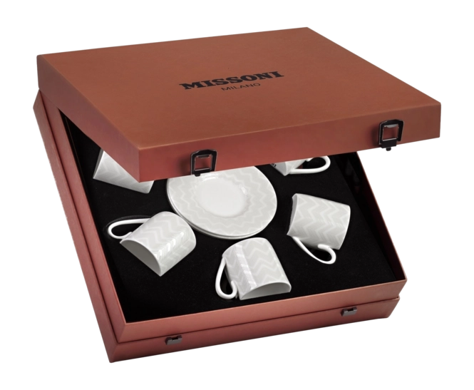 Kop & Schotel Missoni Luxury Gift Box Zig Zag White 120 ml (Set van 6 ...