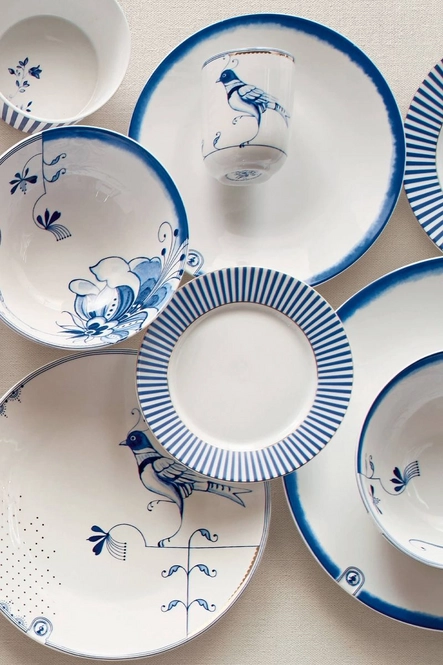 Frühstücksteller Pip Studio Pip & The Blue Bird Dip Dye White 18 cm ...