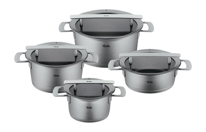 Pan Set Fissler Phi Collection with Glass Lids (4-piece) | Cookwarestore