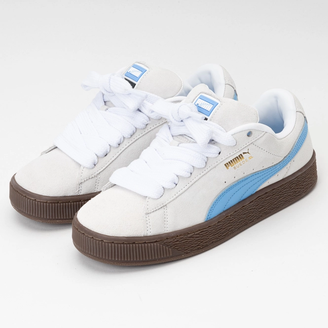 PUMA Youth Suede XL Puma White Team Light Blue | Sneaker District