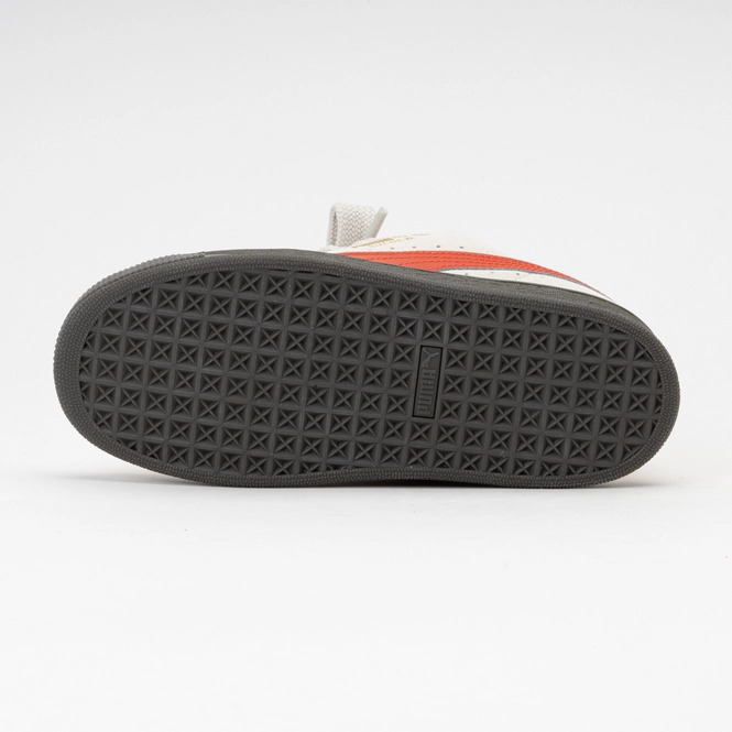 PUMA Youth Suede XL Vapor Gray Red Fire | Sneaker District