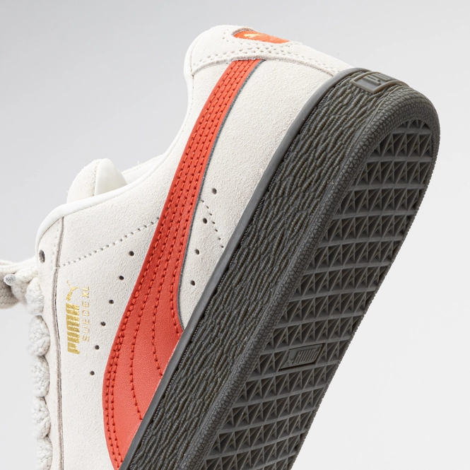 PUMA Youth Suede XL Vapor Gray Red Fire | Sneaker District