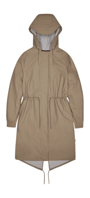 Raincoat RAINS Women String Parka Beige | Outdoorsupply.co.uk