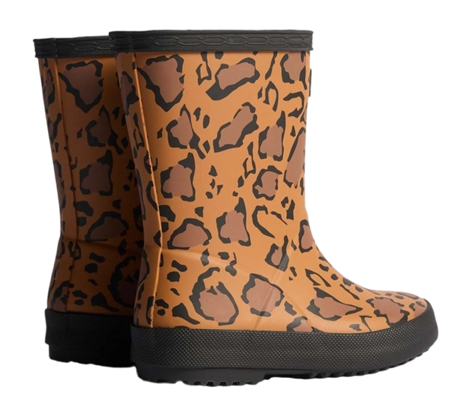 Wellies Hunter Kids Original First Leopard Print Wellington Rich Tan ...