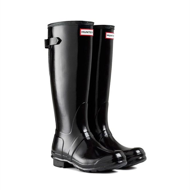 Bottes de pluie Hunter Original Wellington Adjustable Gloss Noir ...