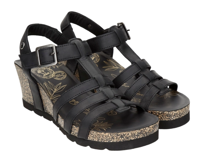 Sandaal Panama Jack Women Vero B3 Napa Grass Black | Schoenfashion