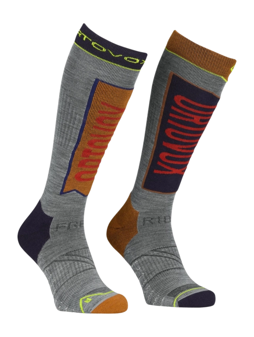 Ski Socks Ortovox Men Free Ride Long Socks Clay Orange | Outdoorsupply ...