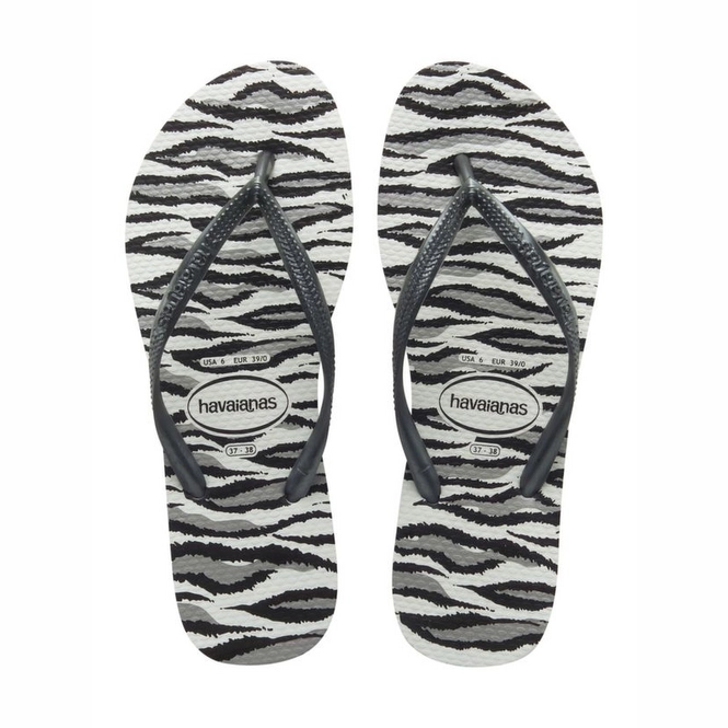 Tongs Havaianas Slim Animals Blanc | Bainetplage