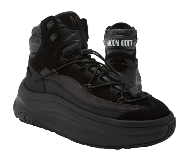 Sneaker Moon Boot Moon247 Xlace Mid Herren Black | Gummistiefelexperte
