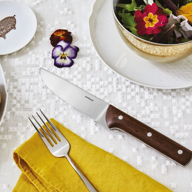 Steak Knife Sambonet Porterhouse Steel Wood (Set of 2) | Cookwarestore