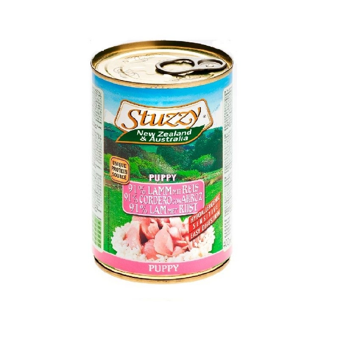 Blikvoer Stuzzy Dog Puppy Lam & Rijst (24 stuks) 24 x 400 g | Etrias.nl