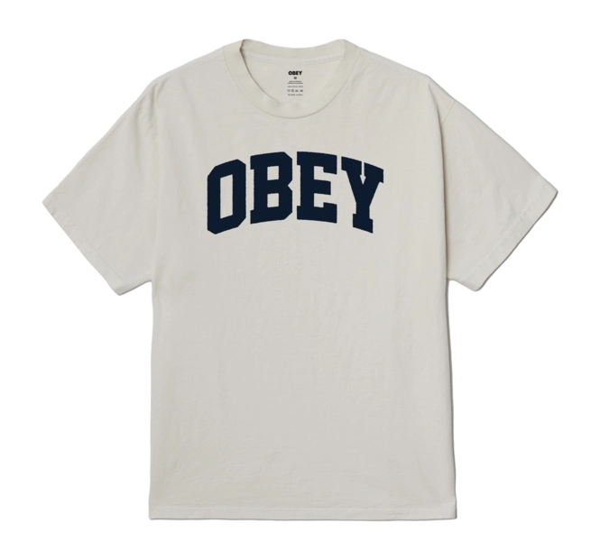 T-Shirt Obey Men Obey Collegiate Pigment Chalk | Sneaker District