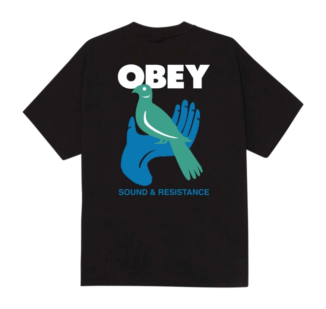 T-Shirt Obey Men Obey Sound & Resistance Bird Black | Sneaker District COM