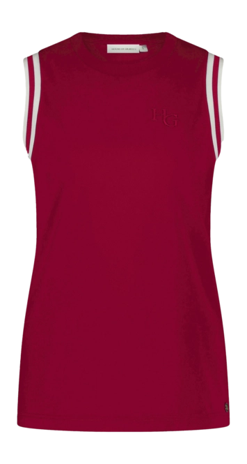 Vest Top House of Gravity Women Active Stripe Deep Ruby Red ...