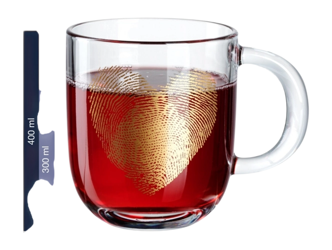 Teeglas Leonardo Emozione Vingerafdruk Hart 400 ml (4er Set) | Kochexperte