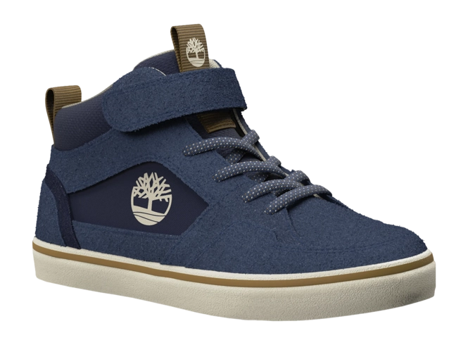 Timberland Kids Stone Jump Mid Hook & Loop Sneaker Dark Blue Suede ...