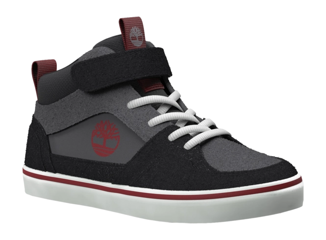 Timberland Kids Stone Jump Mid Hook & Loop Sneaker Dark Grey Suede ...