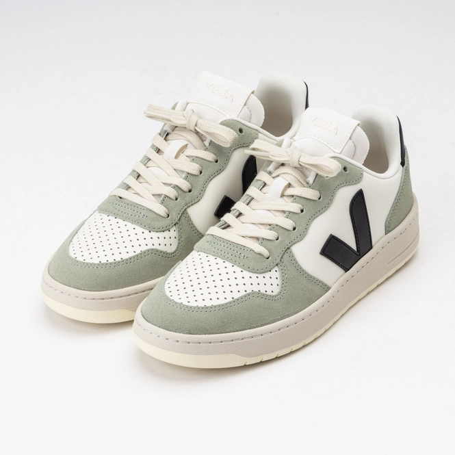 Veja Men V-10 Leather Pure Black Clay | Sneaker District