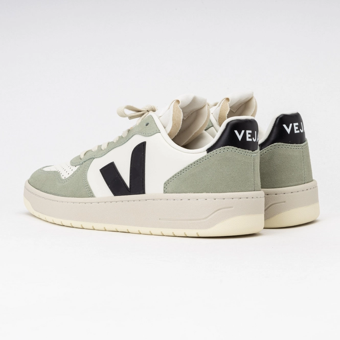 Veja Men V-10 Leather Pure Black Clay | Sneaker District