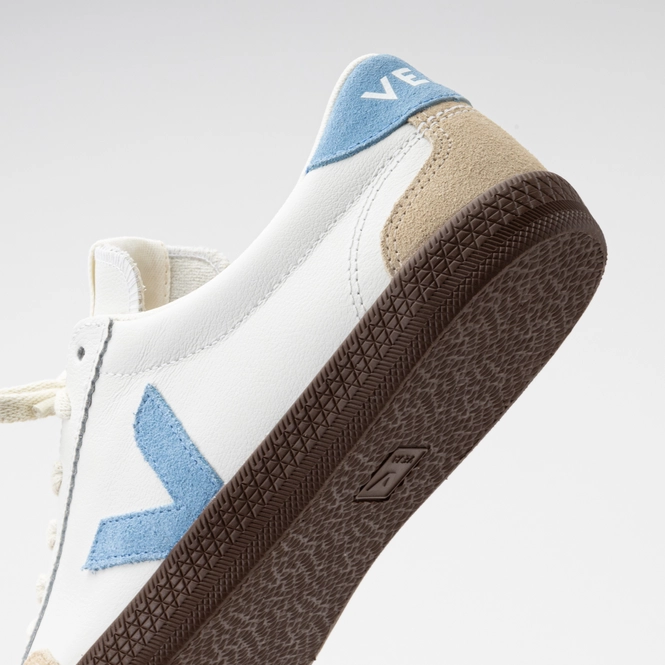 Veja Women Volley O.T. Leather White Aqua Bark | Sneaker District