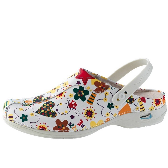 Medizinische Clogs Gevavi Wash'Go Clog Offen Blumen | Clogsexperte