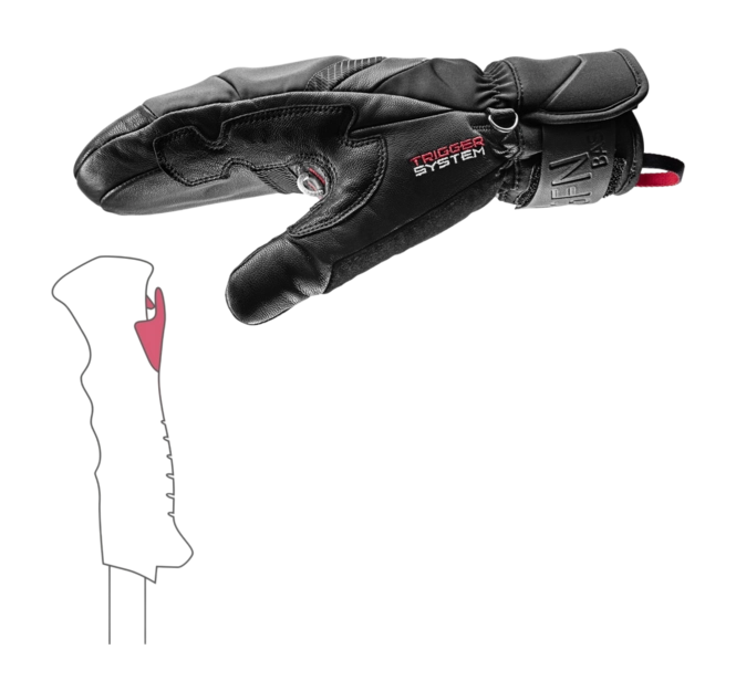 Mittens Leki Unisex Griffin Base 3D Mitt Black | Outdoorsupply.co.uk