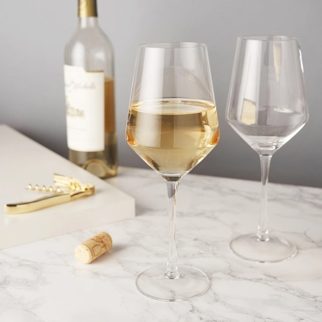 Witte Wijnglas Viski Angled Crystal 384 ml (Set van 2) | Kookexpert