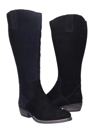 Women's boot JJ Footwear Ferryhill Black Calf size XL | Widecalfbootsstore