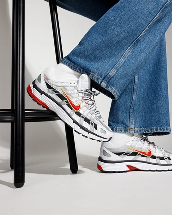 Nike P-6000 White/Varsity Red/Metallic Platinum | Sneaker District COM