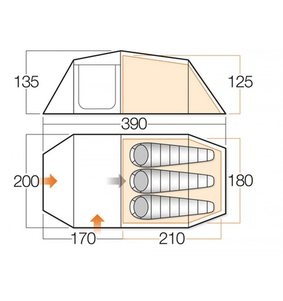 Tente Vango Ark Herbal 400+ | Equipementaventure