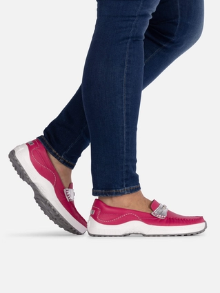 Mocassin ZOO Adventure Dames Mia Fuchsia | Regenlaarsexpert