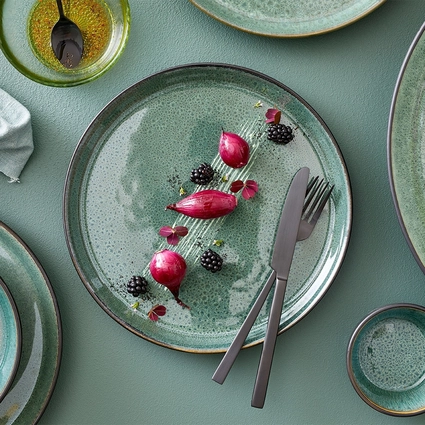 Dinner Plate Bitz Gastro Black Green 27 cm (6 pc) | Cookwarestore